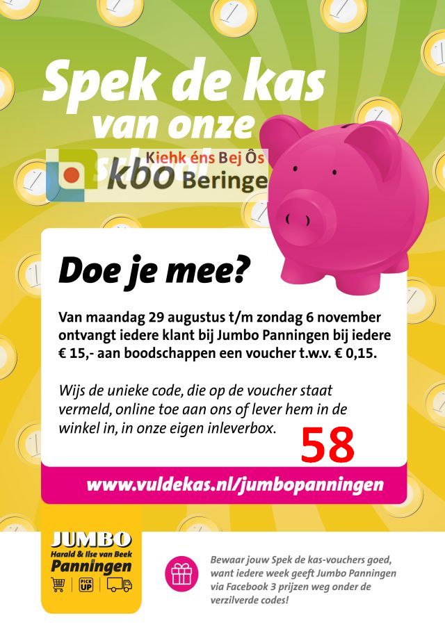 “Spek de Kas” actie Jumbo 2022 | KBO "Kiehk éns Bej Ôs" Beringe