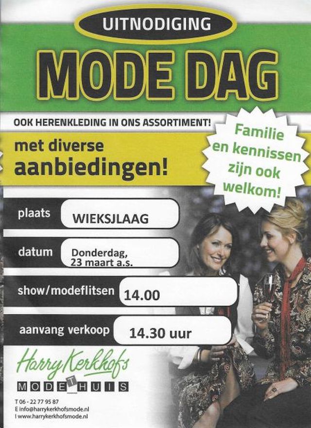 Modeshow 23 maart de Wieksjlaag | KBO "Kiehk éns Bej Ôs" Beringe