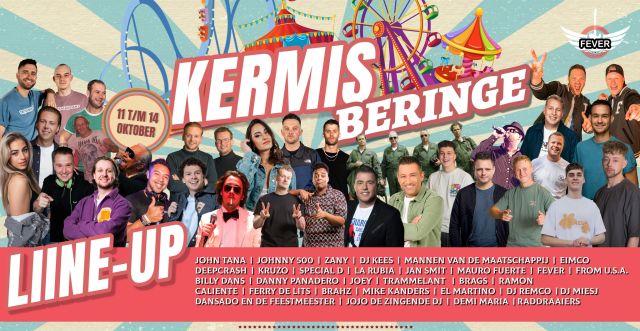 Line Up Kermis Beringe 2024 | KBO "Kiehk éns Bej Ôs" Beringe